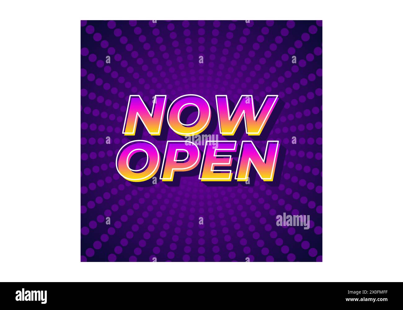 Now open. Text effect design in 3d look with eye catching colors Stock ...