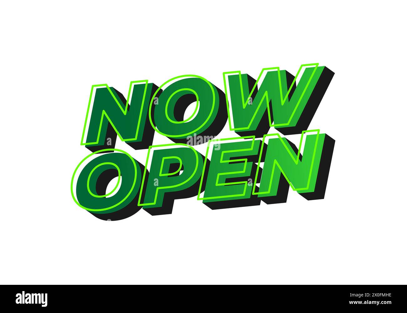 Now open. Text effect design in 3d look with eye catching colors Stock ...