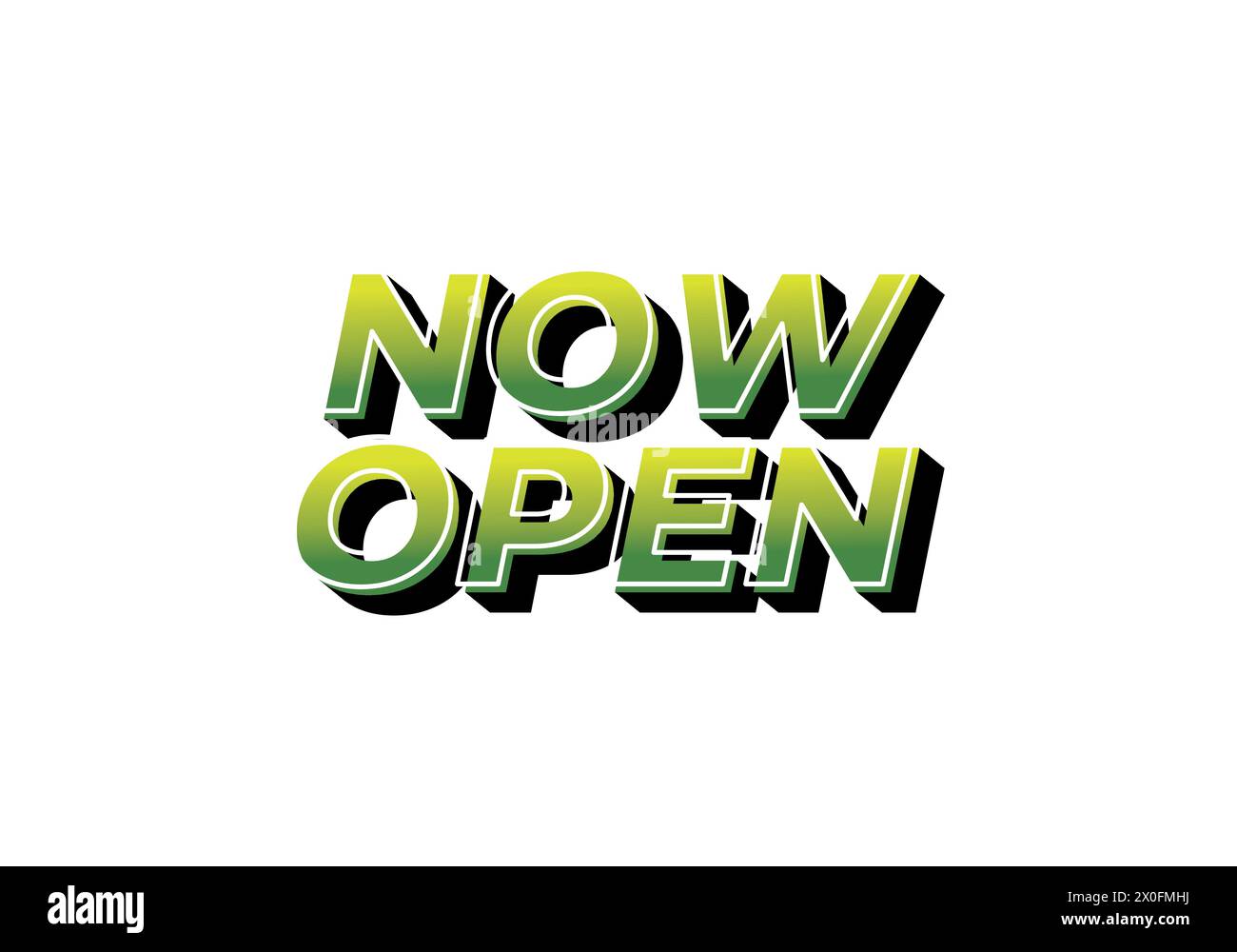 Now open. Text effect design in 3d look with eye catching colors Stock ...