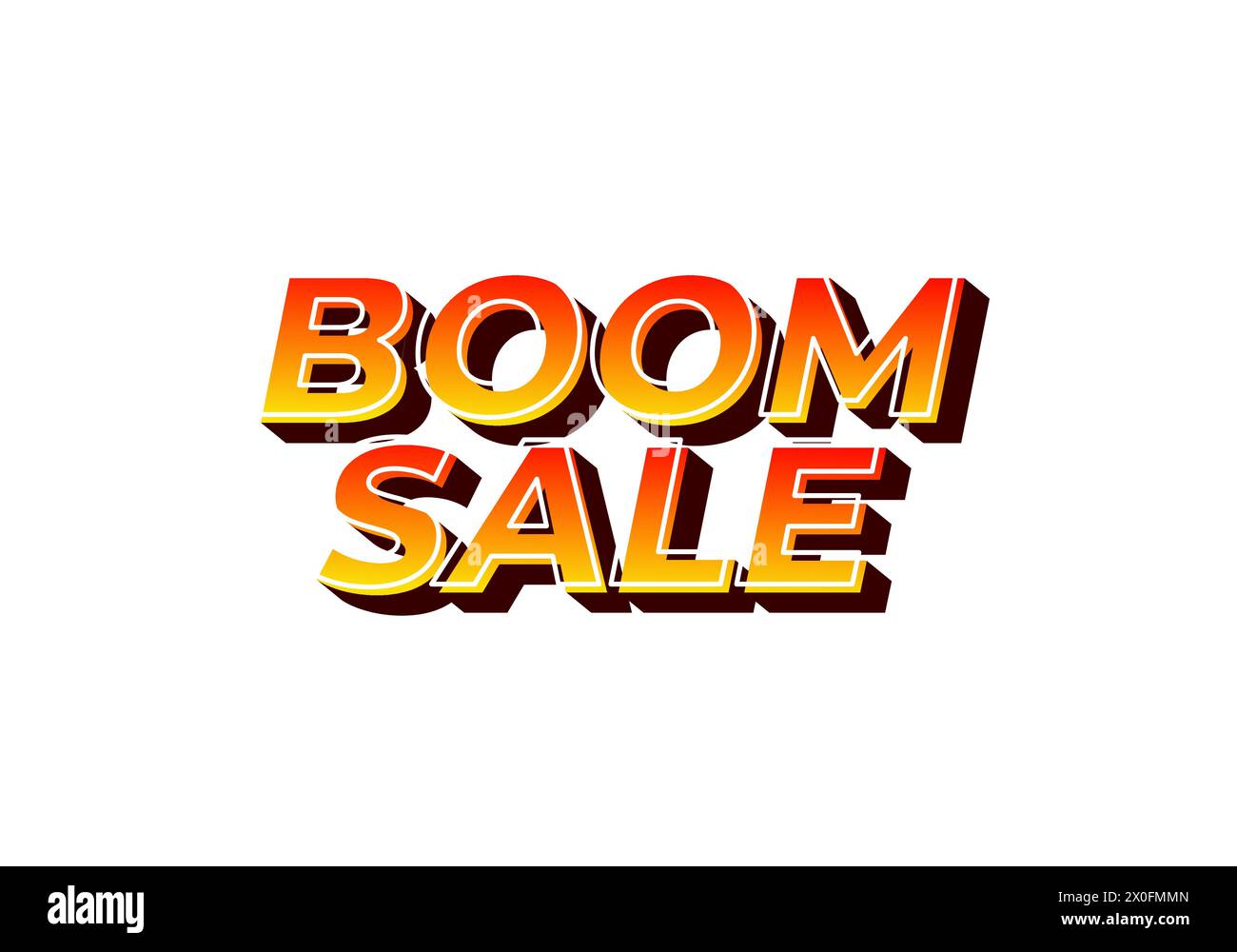 Boom sale. Text effect design in eye catching color with 3D look effect ...