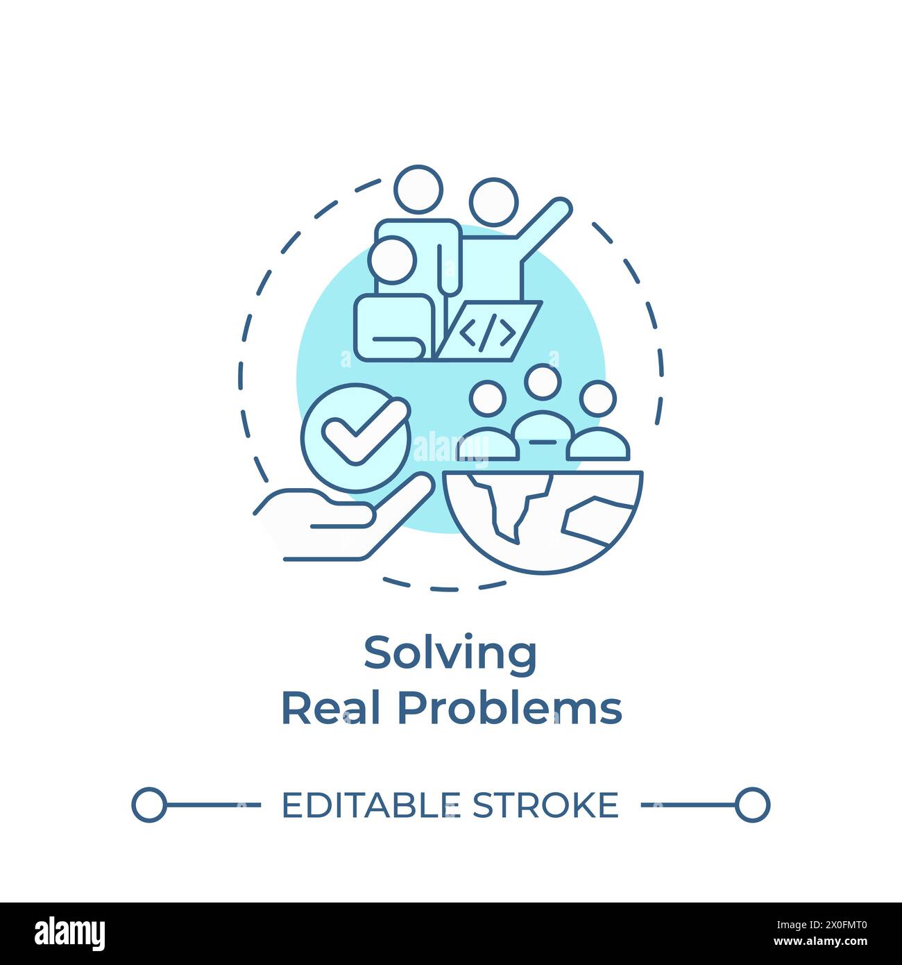 Solving Real Problems Soft Blue Concept Icon Stock Vector Image And Art