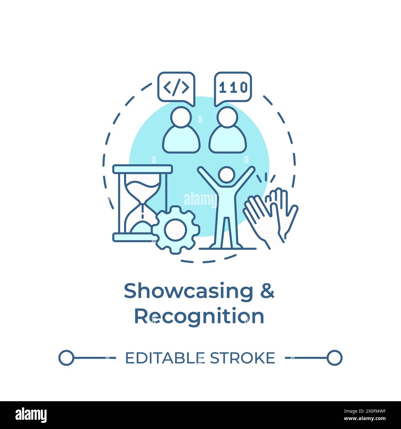 Showcasing and recognition soft blue concept icon Stock Vector Image ...