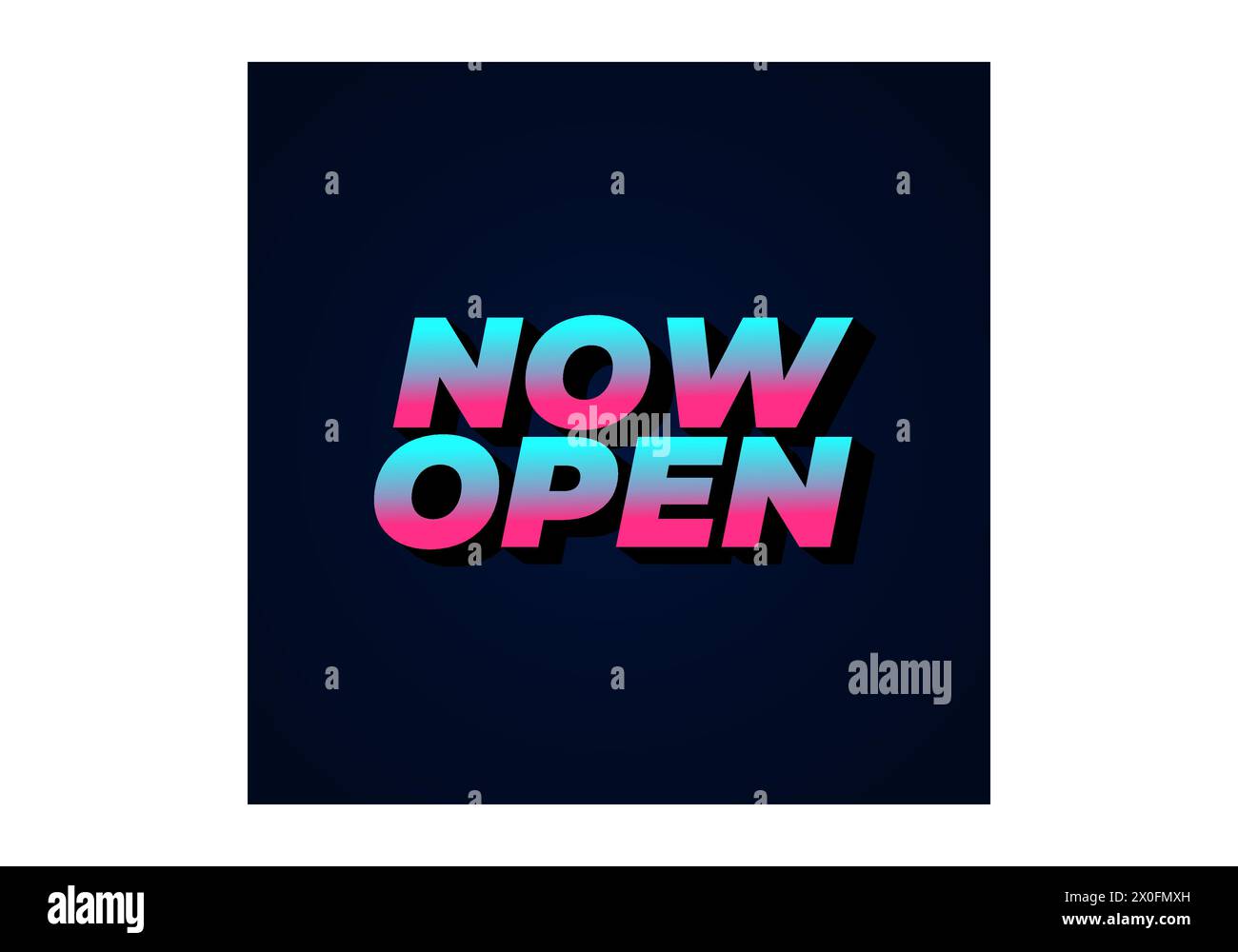 Now open. Text effect design in 3d look with eye catching colors Stock ...