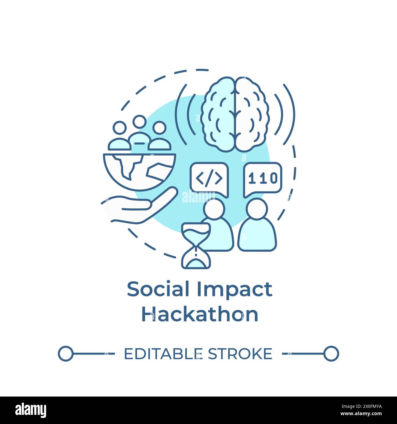 Social impact hackathon soft blue concept icon Stock Vector Image & Art ...