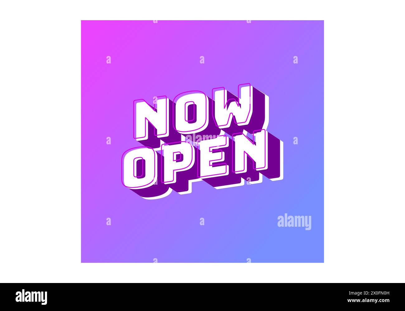 Now open. Text effect design in 3d look with eye catching colors Stock ...