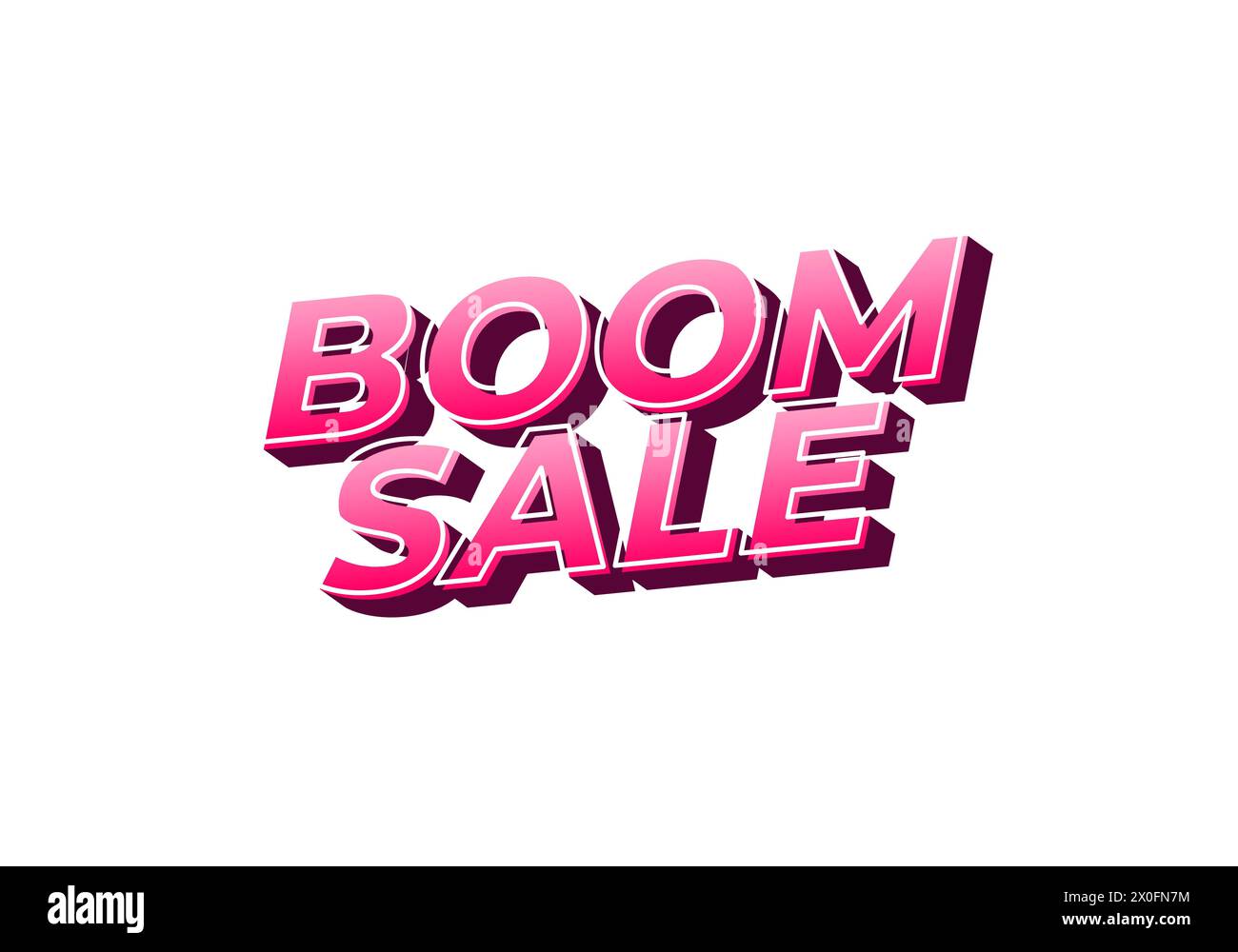Boom sale. Text effect design in eye catching color with 3D look effect ...