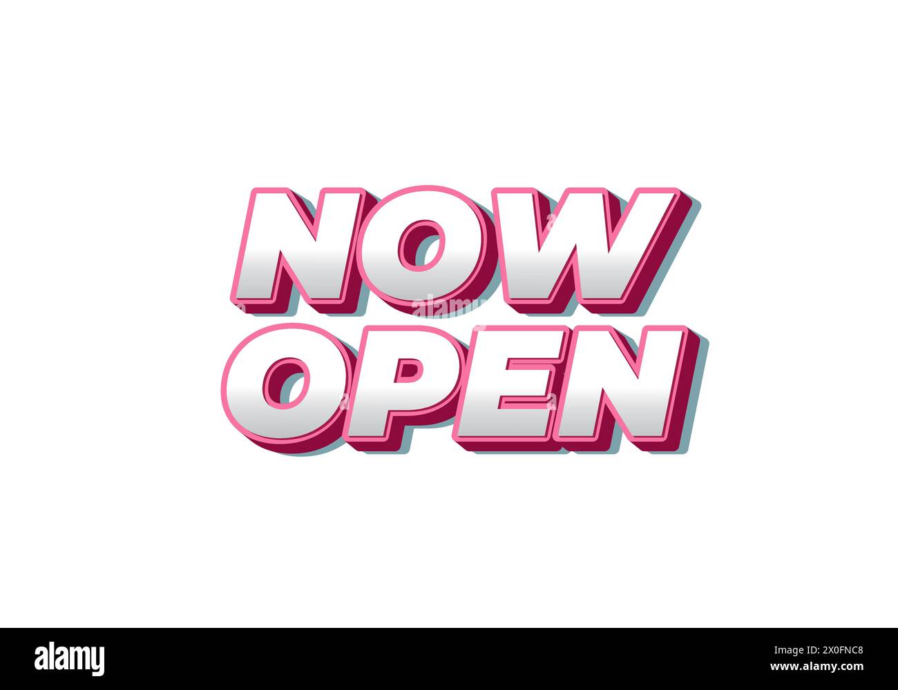 Now open. Text effect design in 3d look with eye catching colors Stock ...