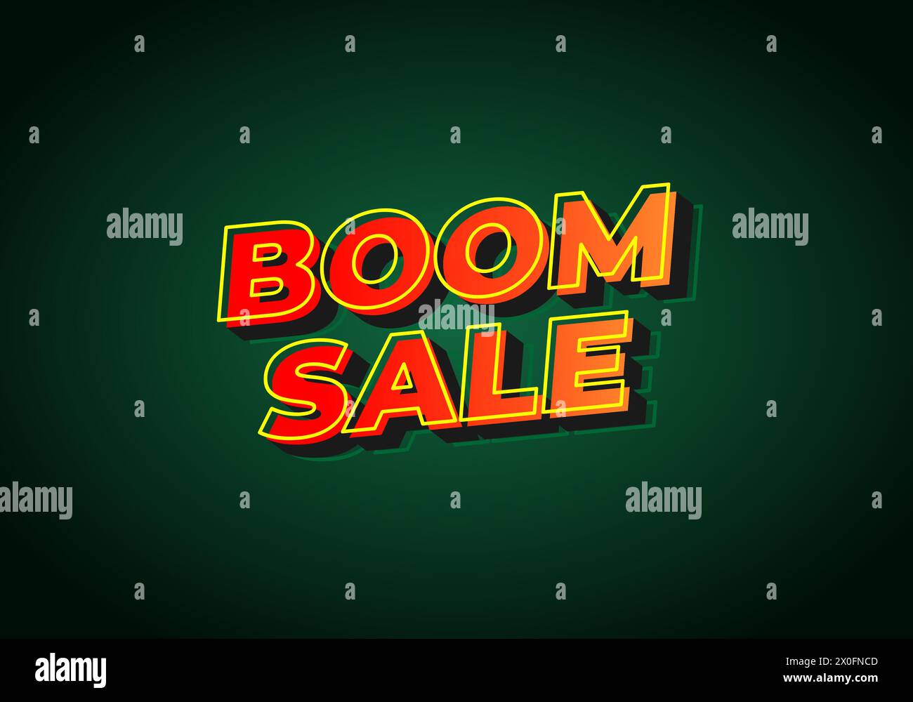 Boom sale. Text effect design in eye catching color with 3D look effect ...