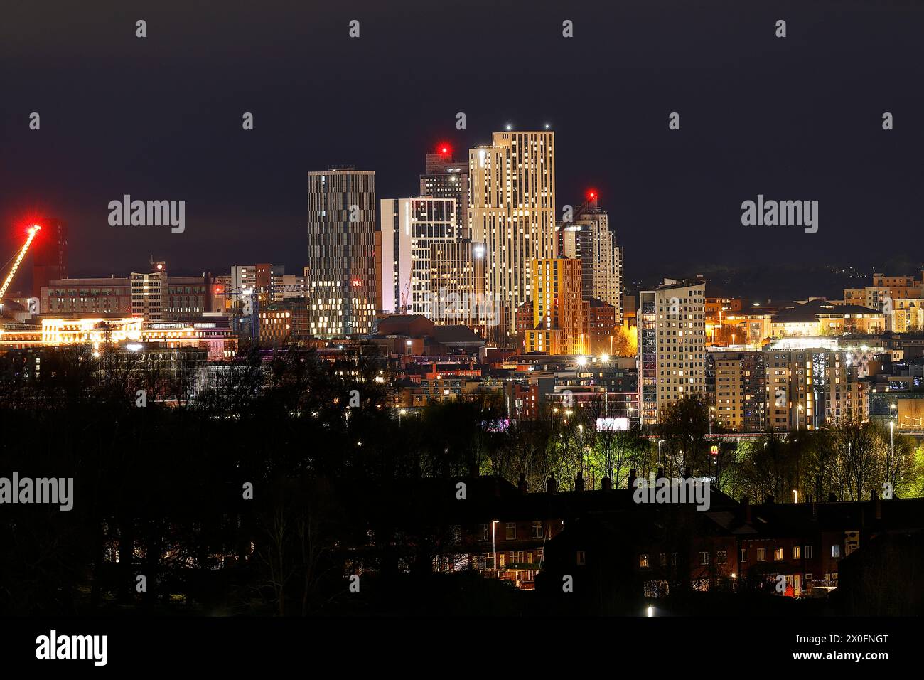 A view of the tall buildings at the Arena Quarter in Leeds City Centre ...