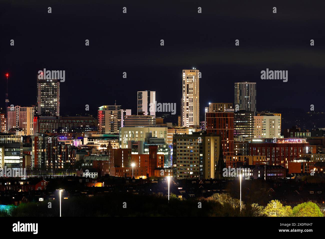 A view of the tall buildings at the Arena Quarter in Leeds City Centre ...