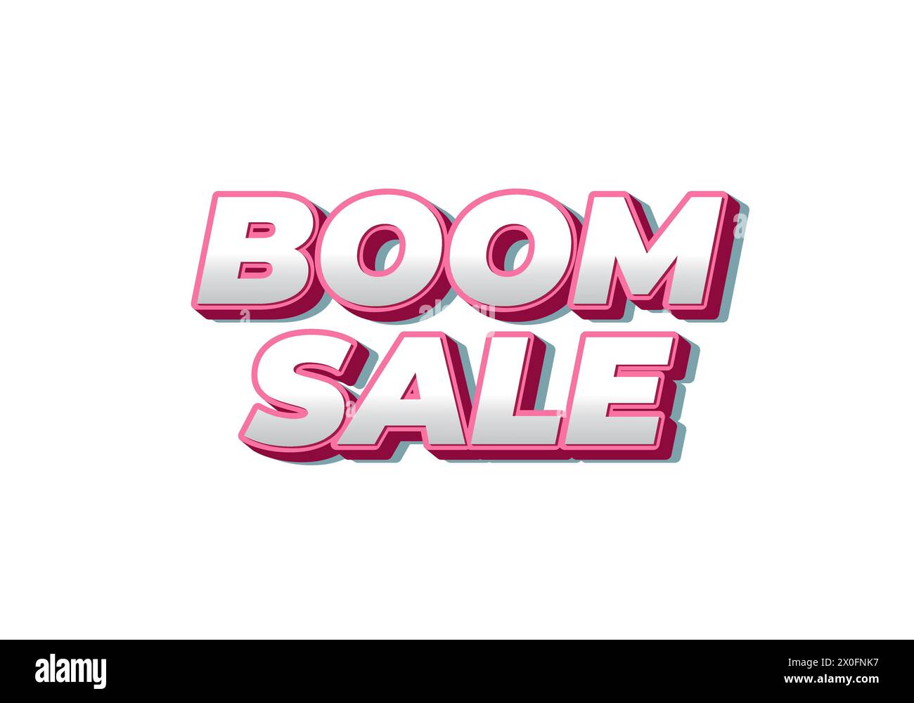 Boom sale. Text effect design in eye catching color with 3D look effect ...