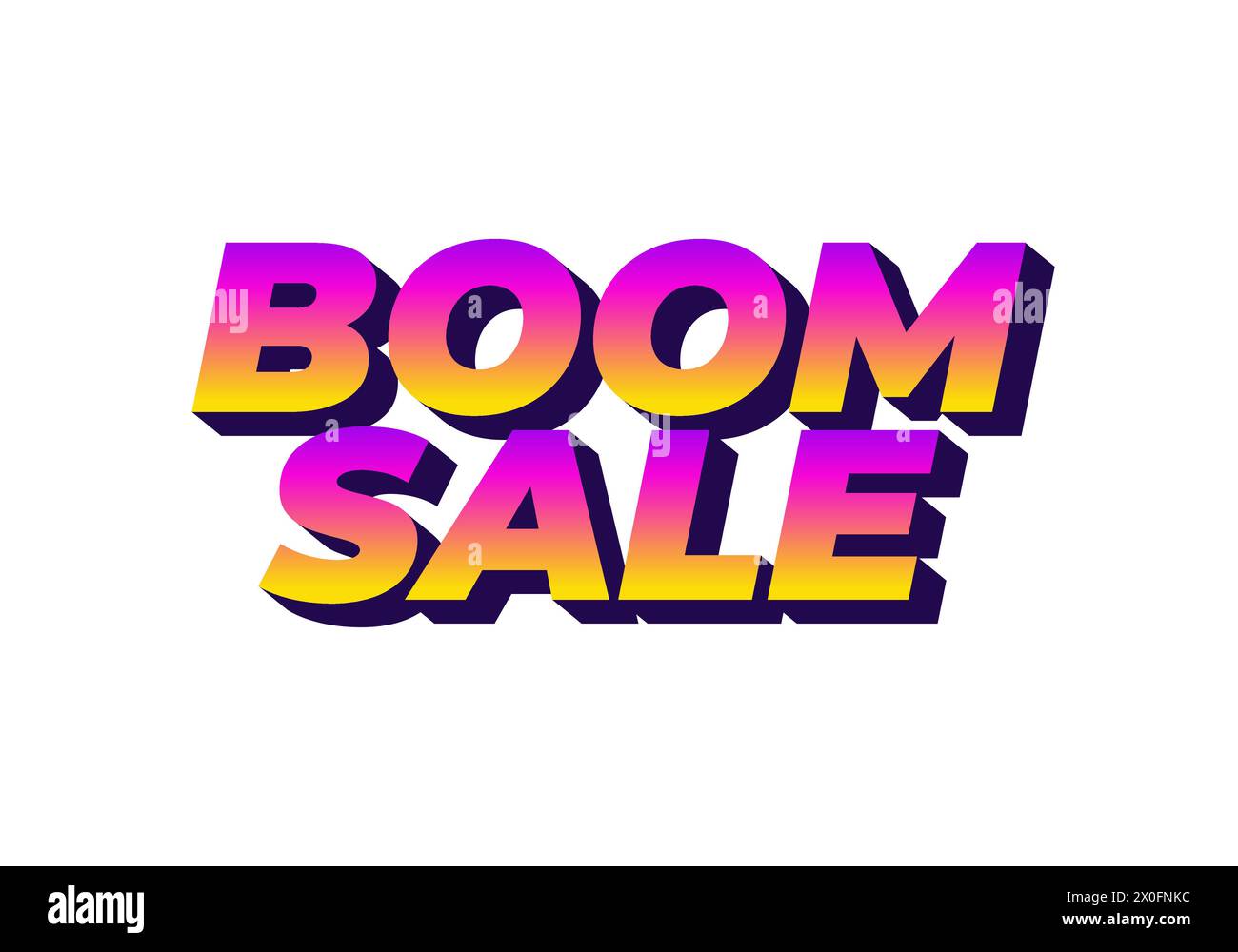 Boom sale. Text effect design in eye catching color with 3D look effect ...
