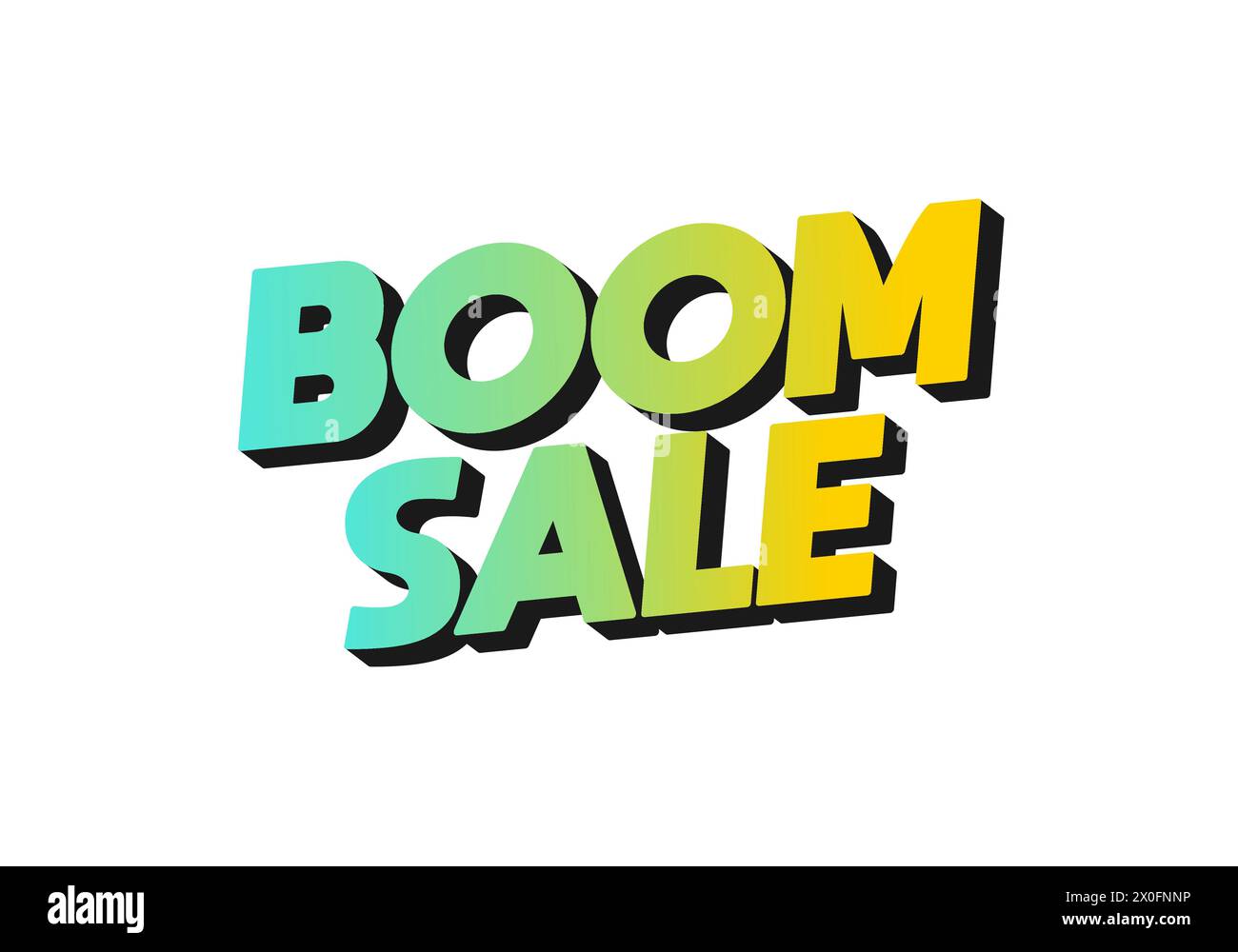Boom sale. Text effect design in eye catching color with 3D look effect ...