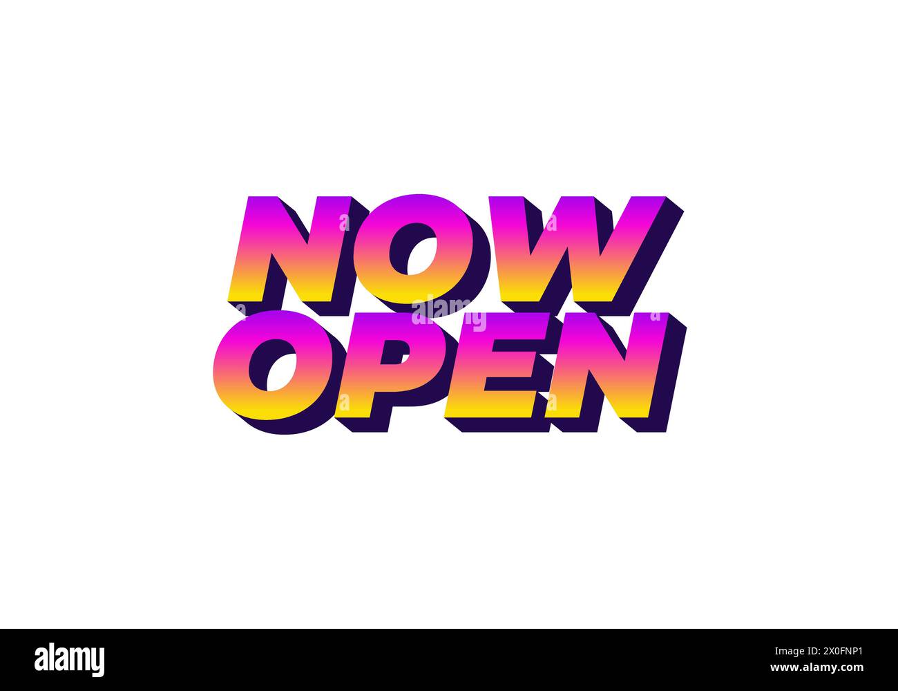 Now open. Text effect design in 3d look with eye catching colors Stock ...