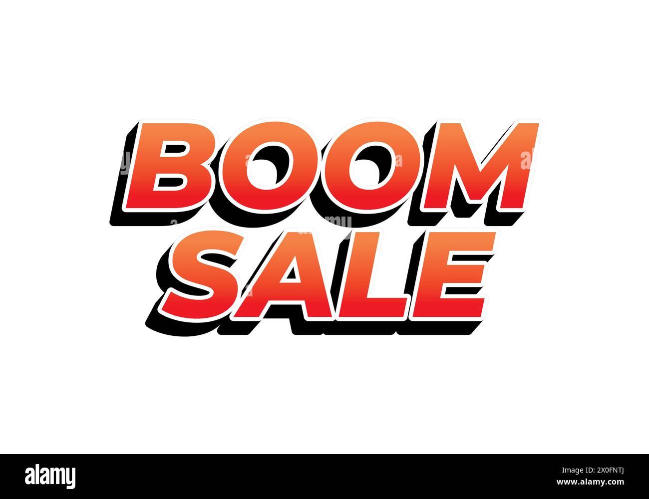 Boom sale. Text effect design in eye catching color with 3D look effect ...