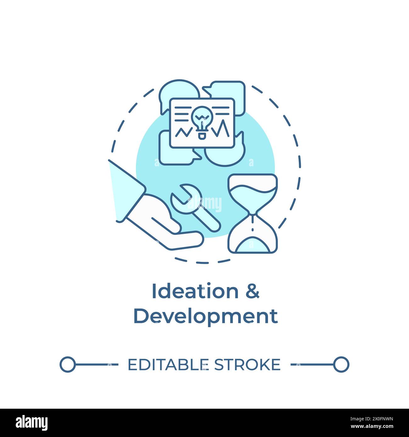 Ideation and development soft blue concept icon Stock Vector Image ...