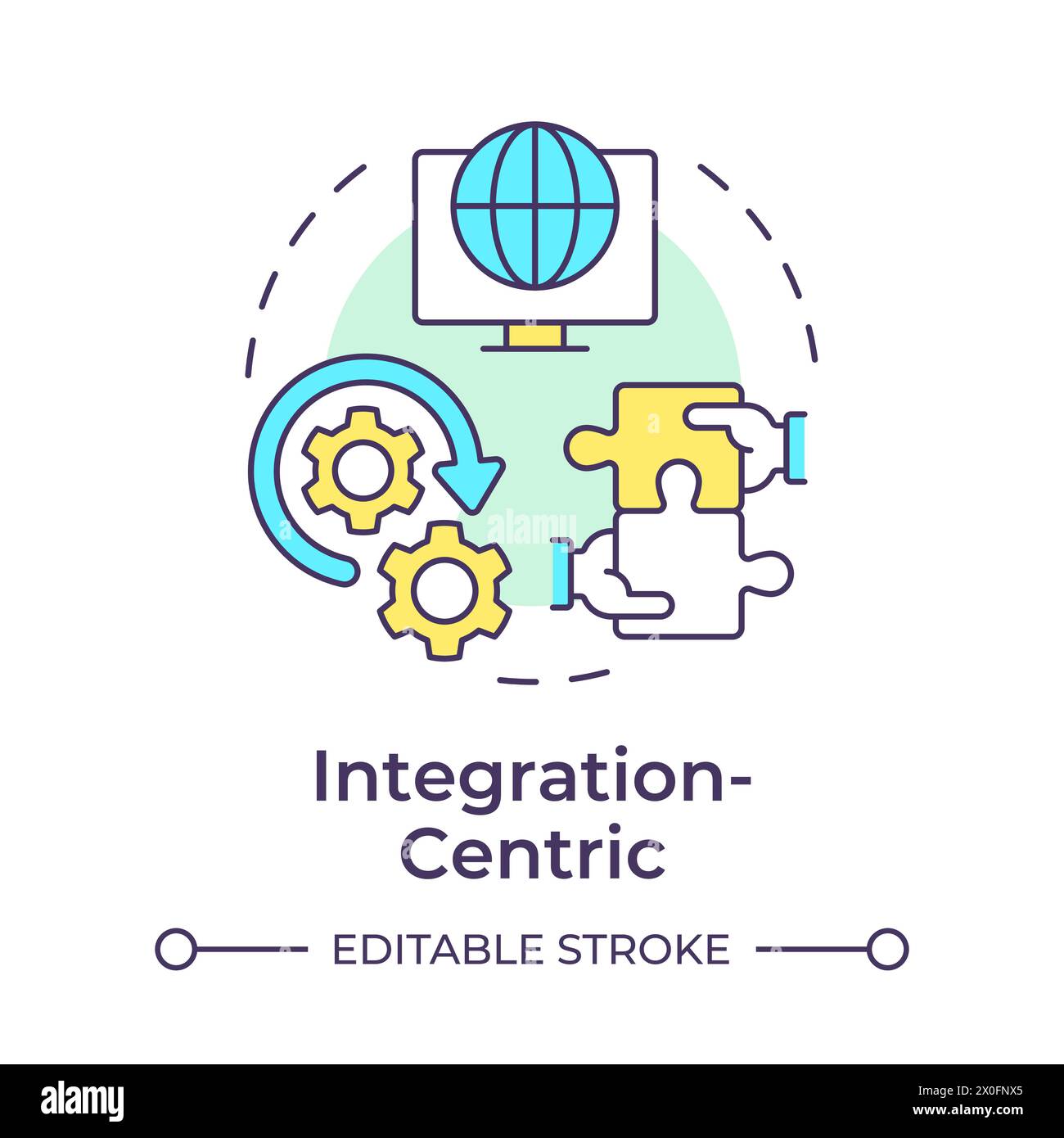 Integration-centric multi color concept icon Stock Vector Image & Art - Alamy