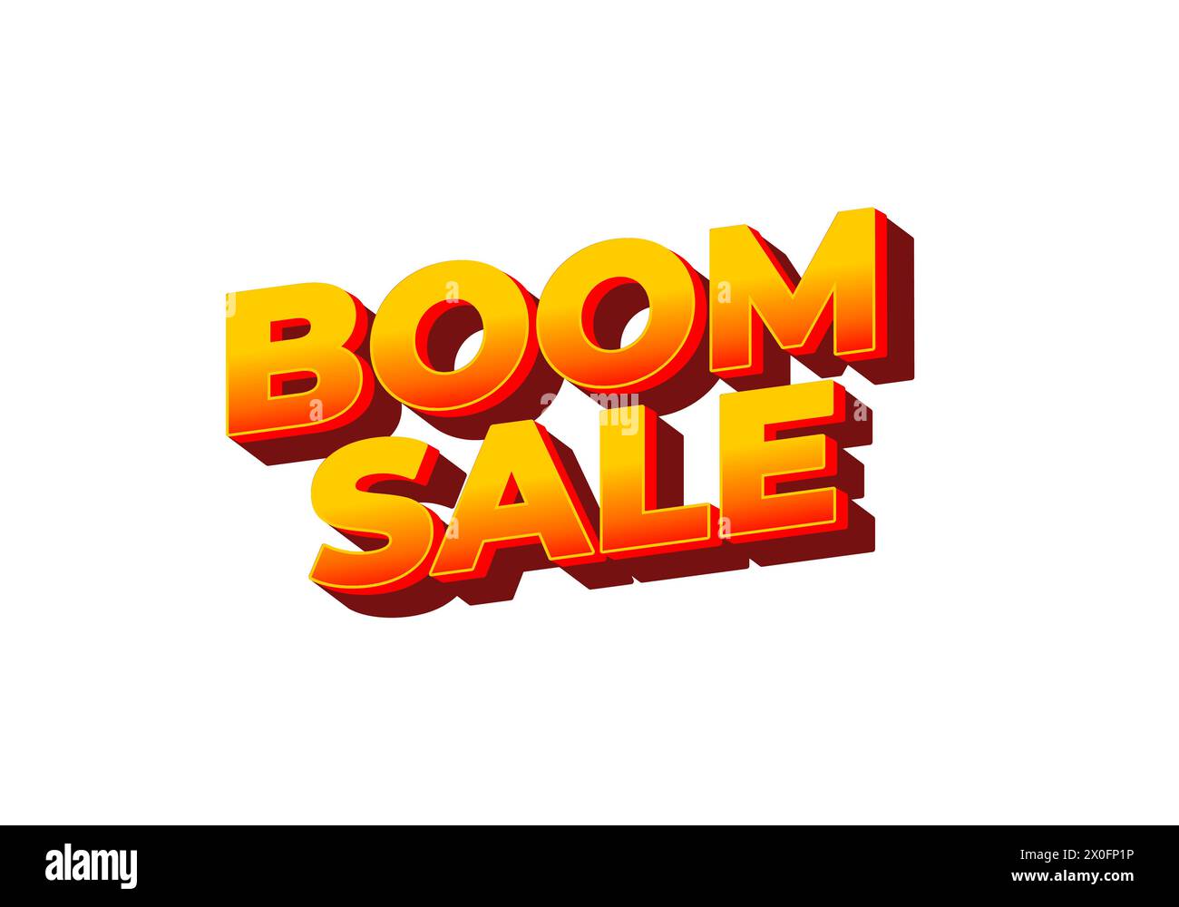 Boom sale. Text effect design in eye catching color with 3D look effect ...