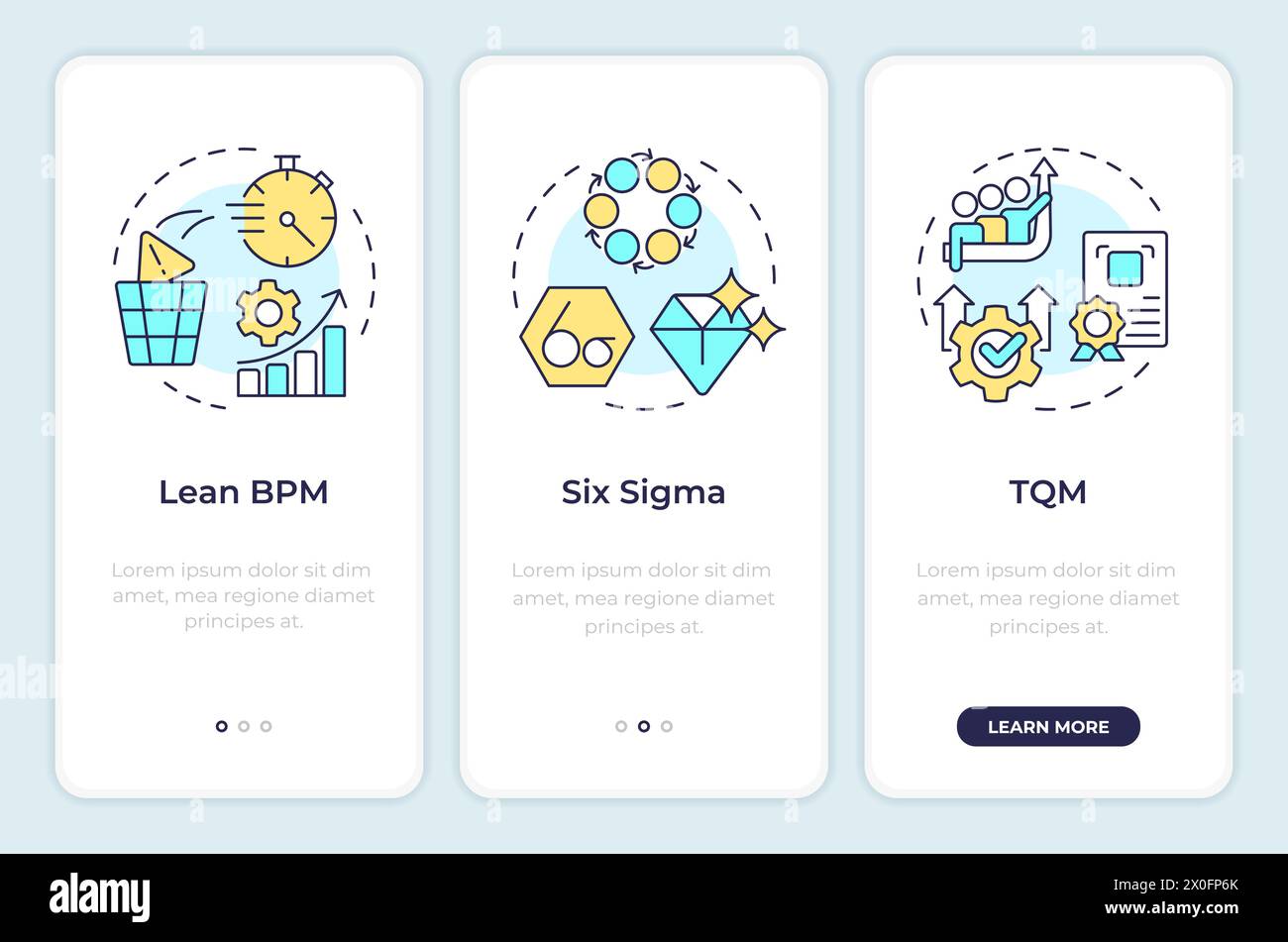 BPM methodologies onboarding mobile app screen Stock Vector Image & Art - Alamy