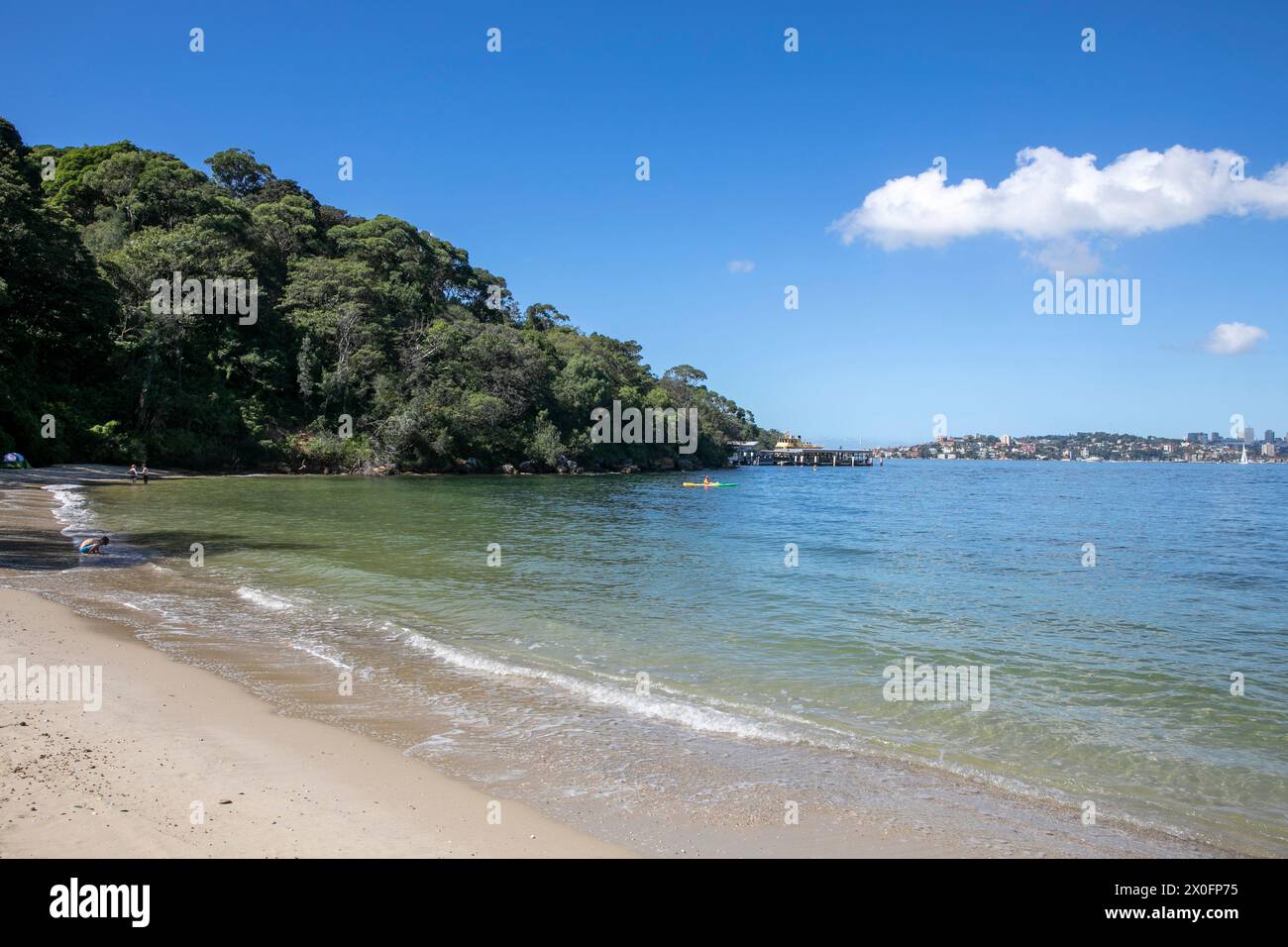 Whiting beach on north shore of Sydney Harbour, Mosman,with views ...