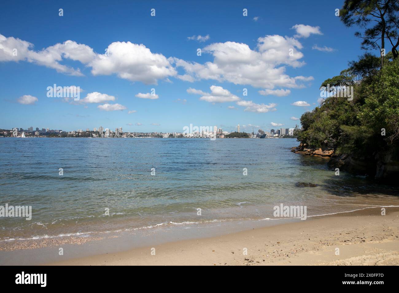 Whiting beach on north shore of Sydney Harbour, Mosman,with views ...