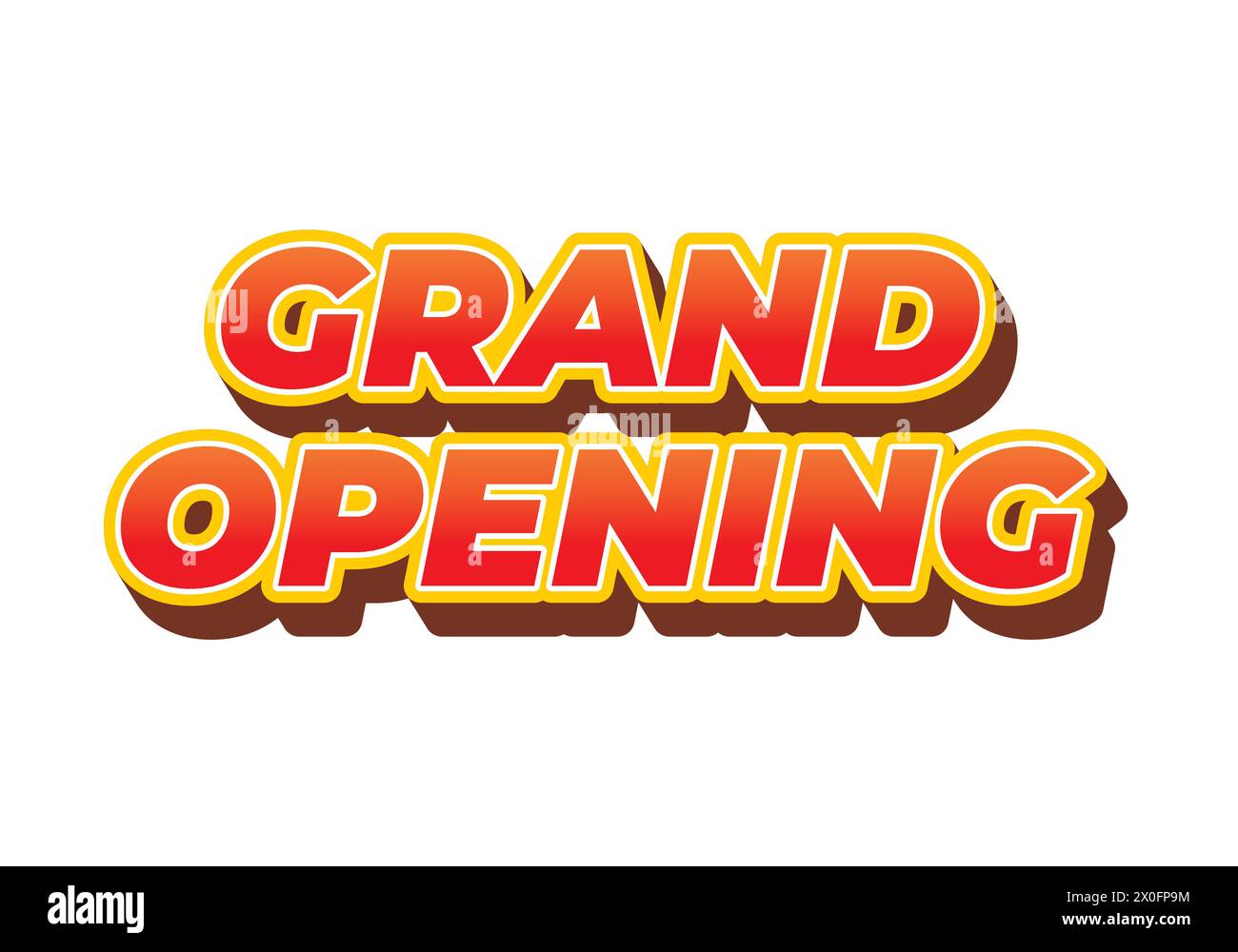 Grand opening. Text effect design in 3D look with eye catching colors ...