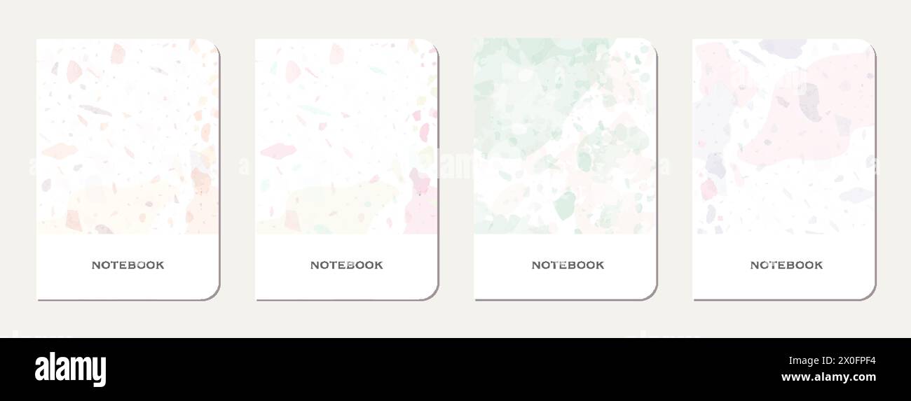 Notebook cover design. Terrazzo abstract background made of natural ...