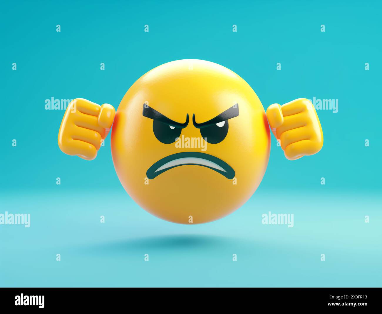 Smilie face angry boxer emoji 3d render happy Stock Photo - Alamy