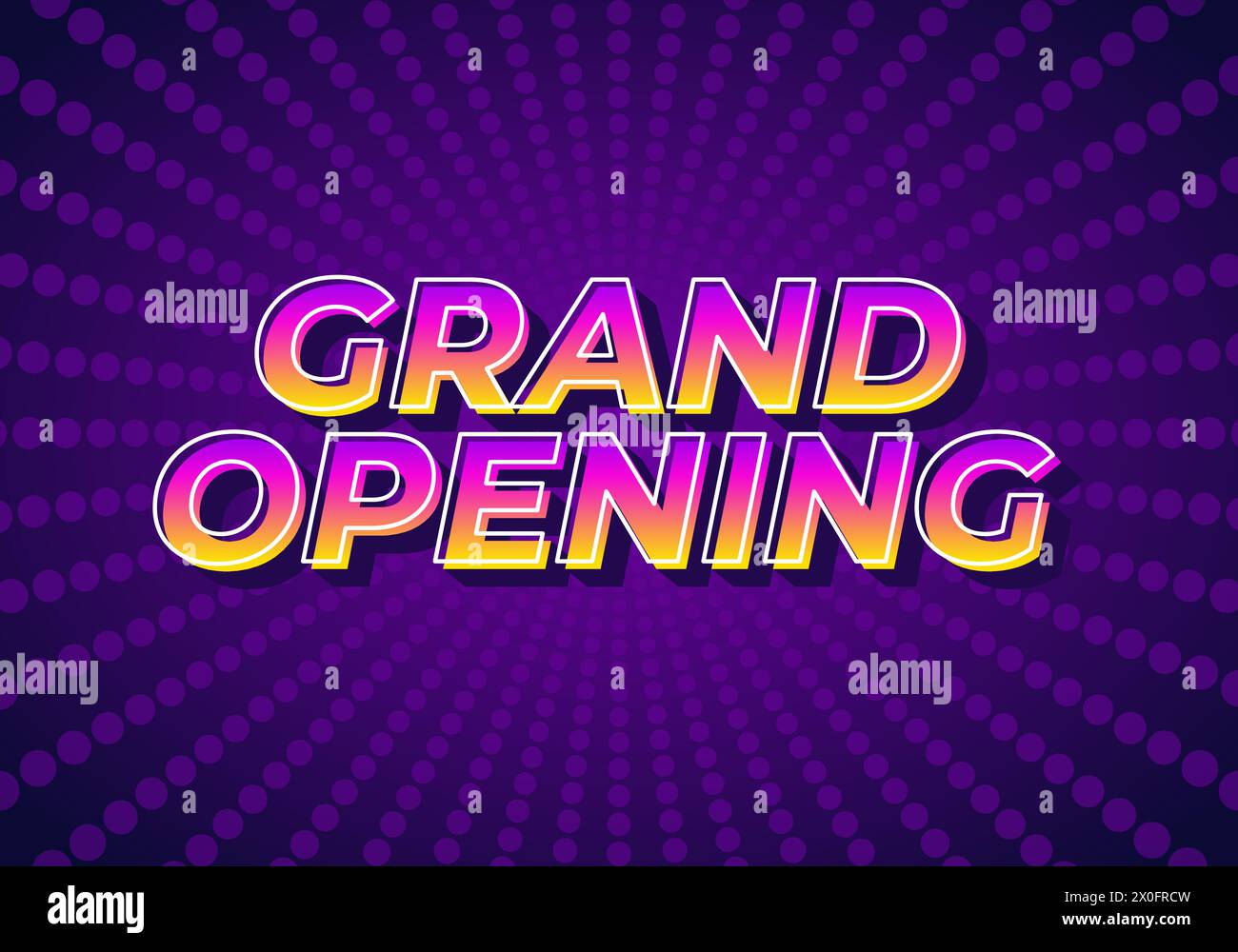 Grand opening. Text effect design in 3D look with eye catching colors ...