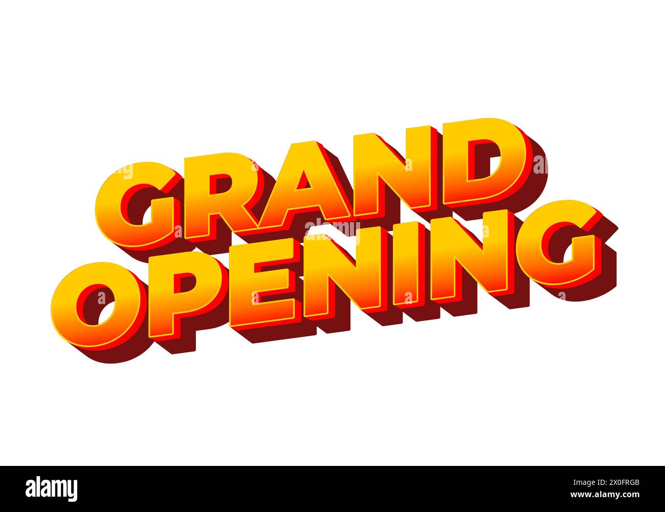 Grand opening. Text effect design in 3D look with eye catching colors ...