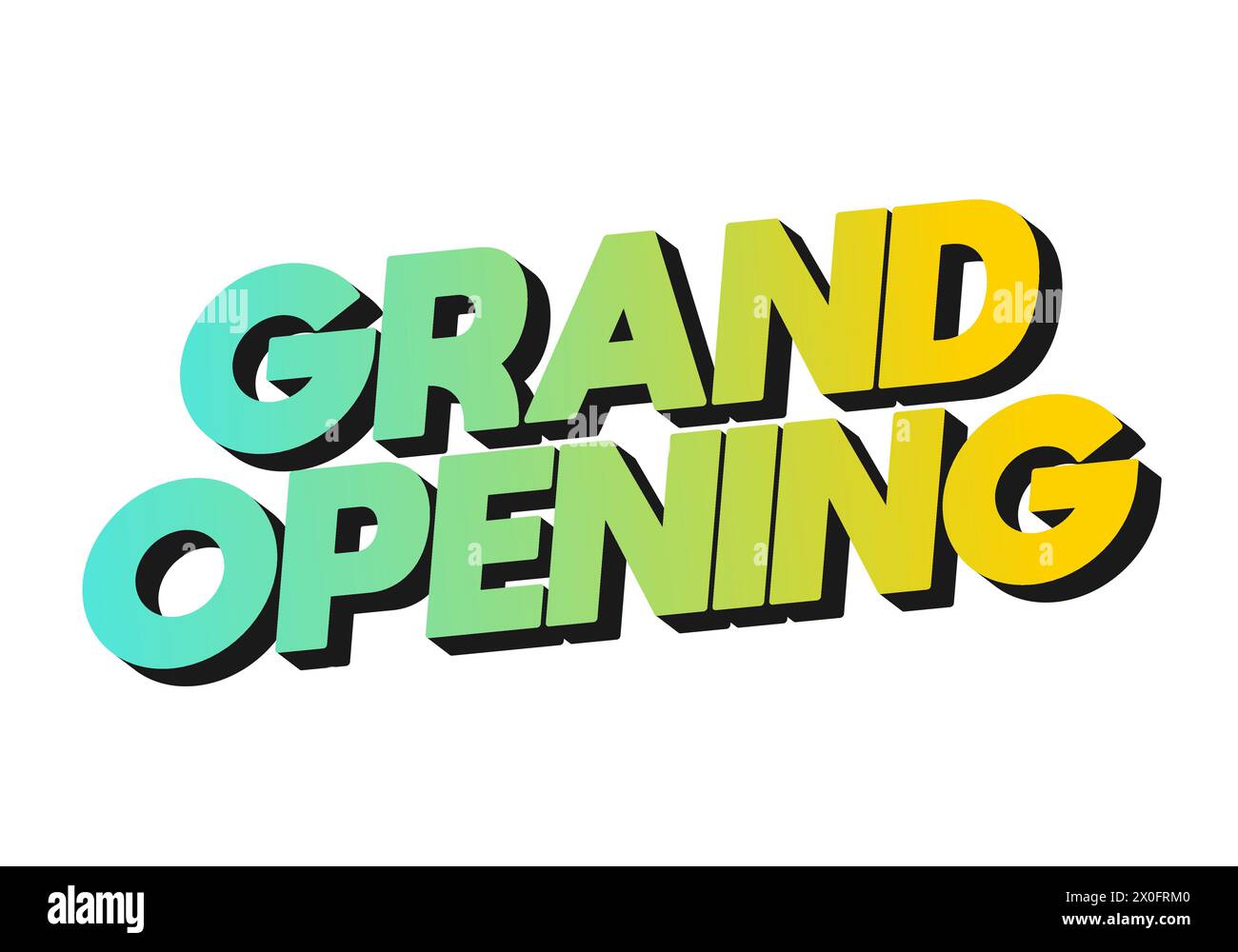 Grand opening. Text effect design in 3D look with eye catching colors ...