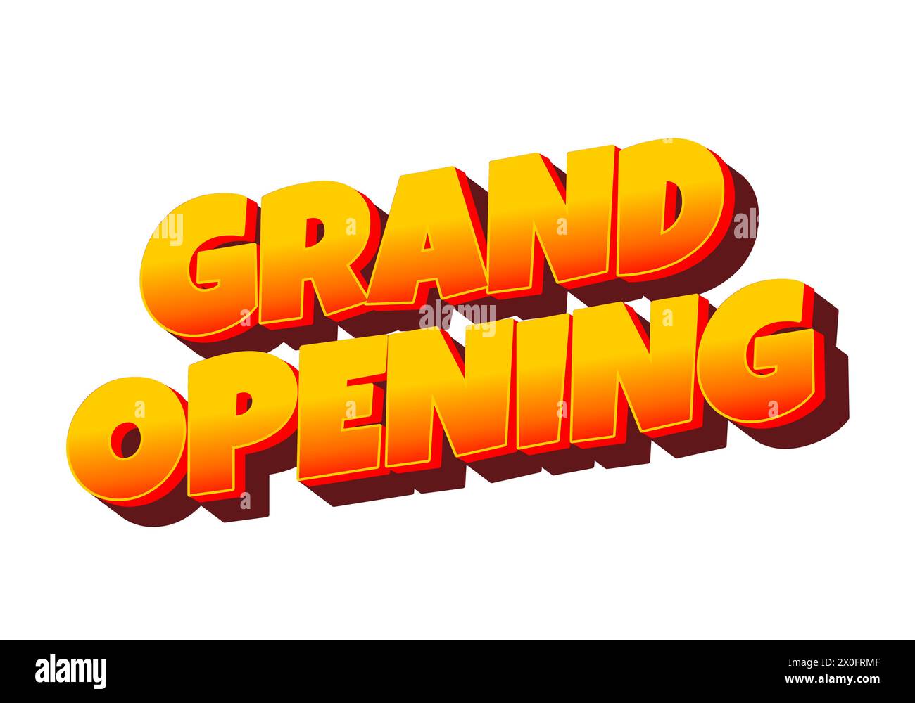 Grand opening. Text effect design in 3D look with eye catching colors ...