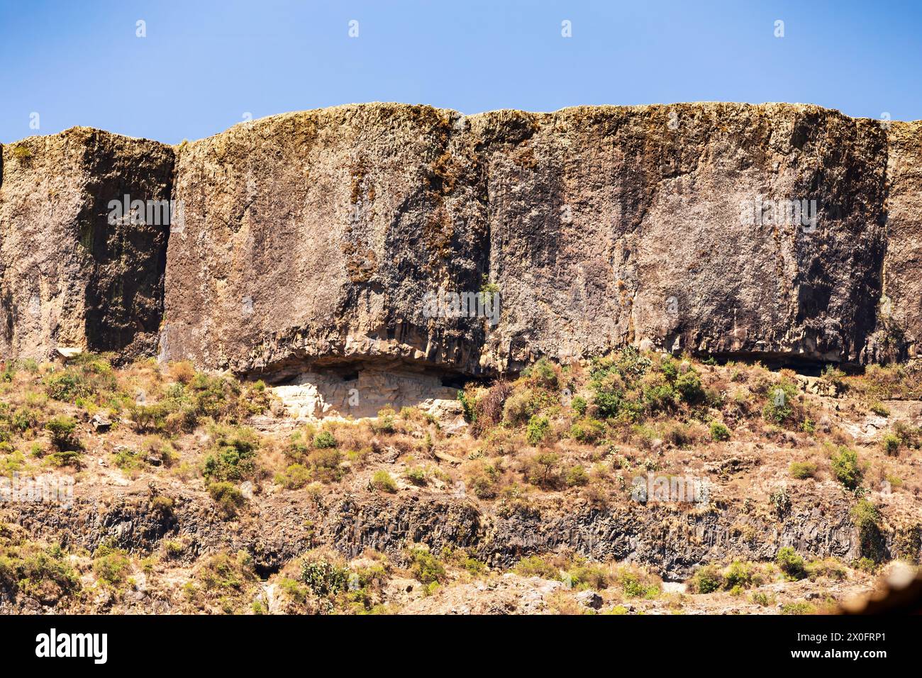 Cave near Debre Libanos monastery, where lived monk Saint Tekle ...