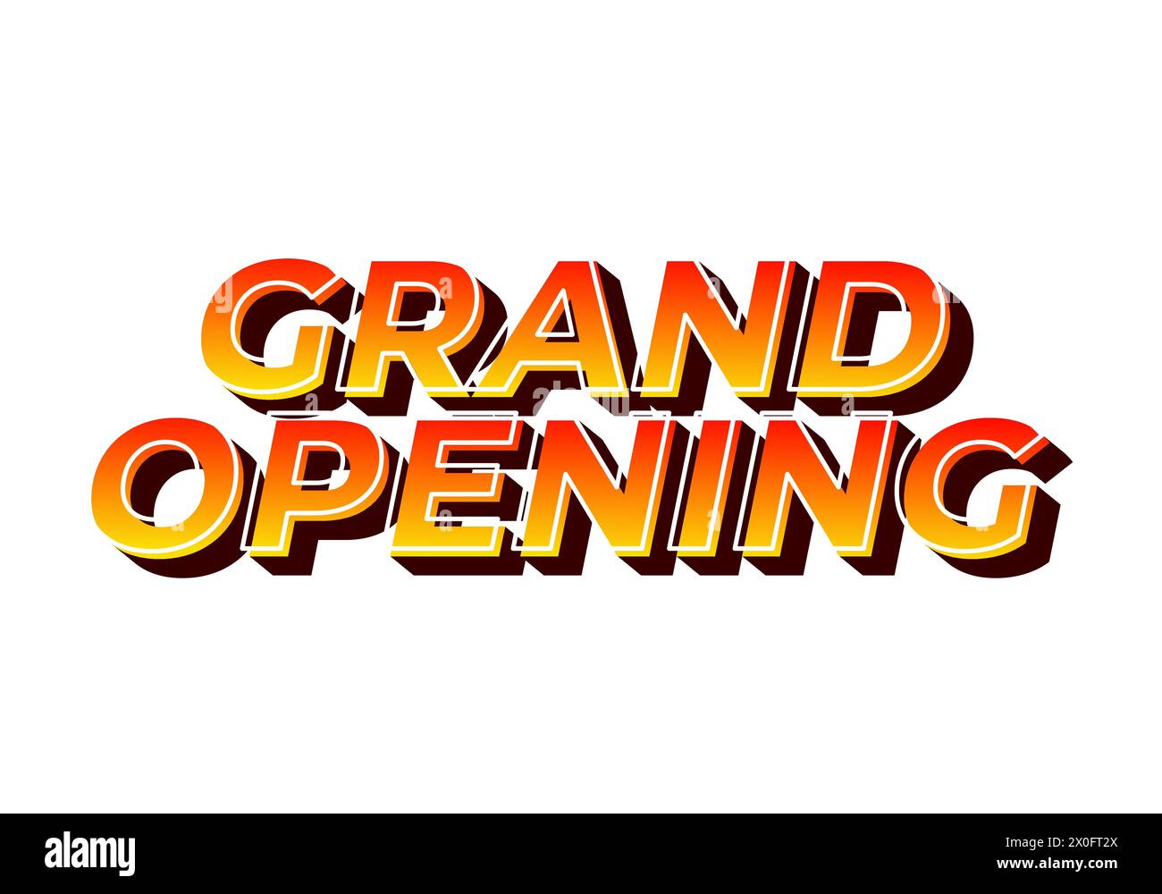 Grand opening. Text effect design in 3D look with eye catching colors ...