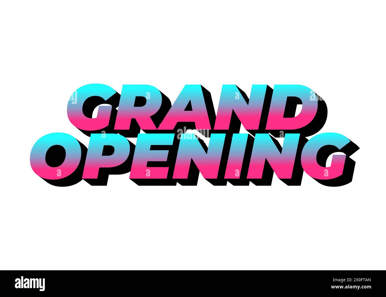 Grand opening. Text effect design in 3D look with eye catching colors ...