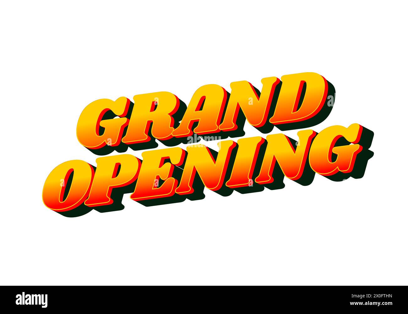 Grand opening. Text effect design in 3D look with eye catching colors ...