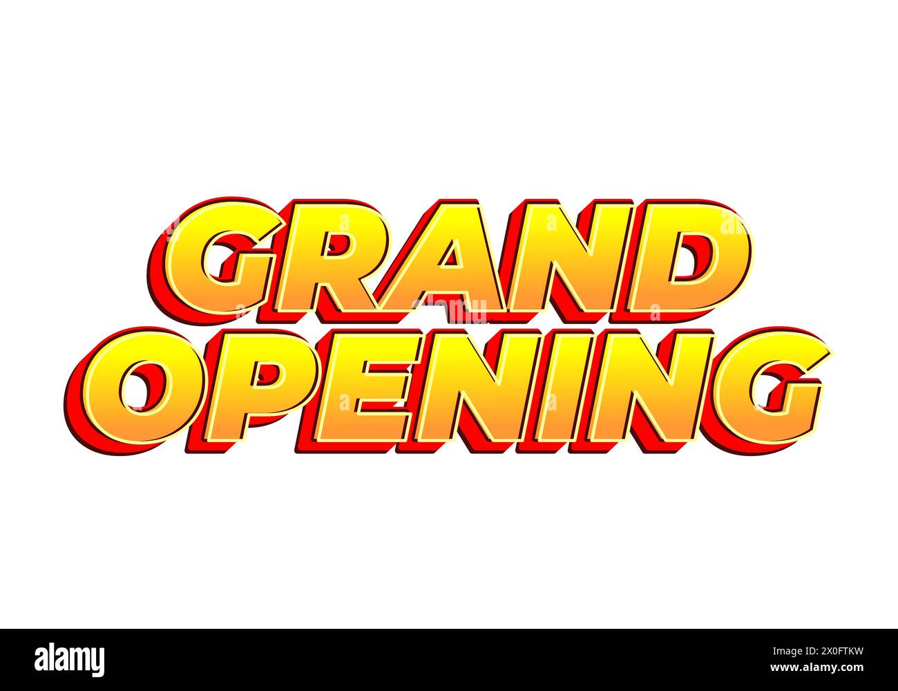 Grand opening. Text effect design in 3D look with eye catching colors ...