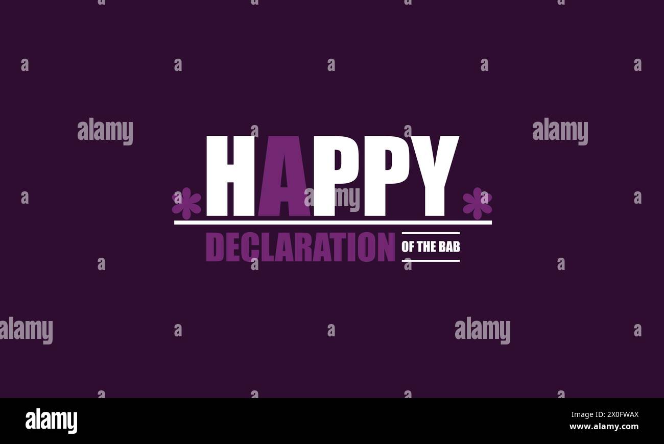 Trendy Tribute Celebrating the Declaration of the Bab with Stylish Text ...