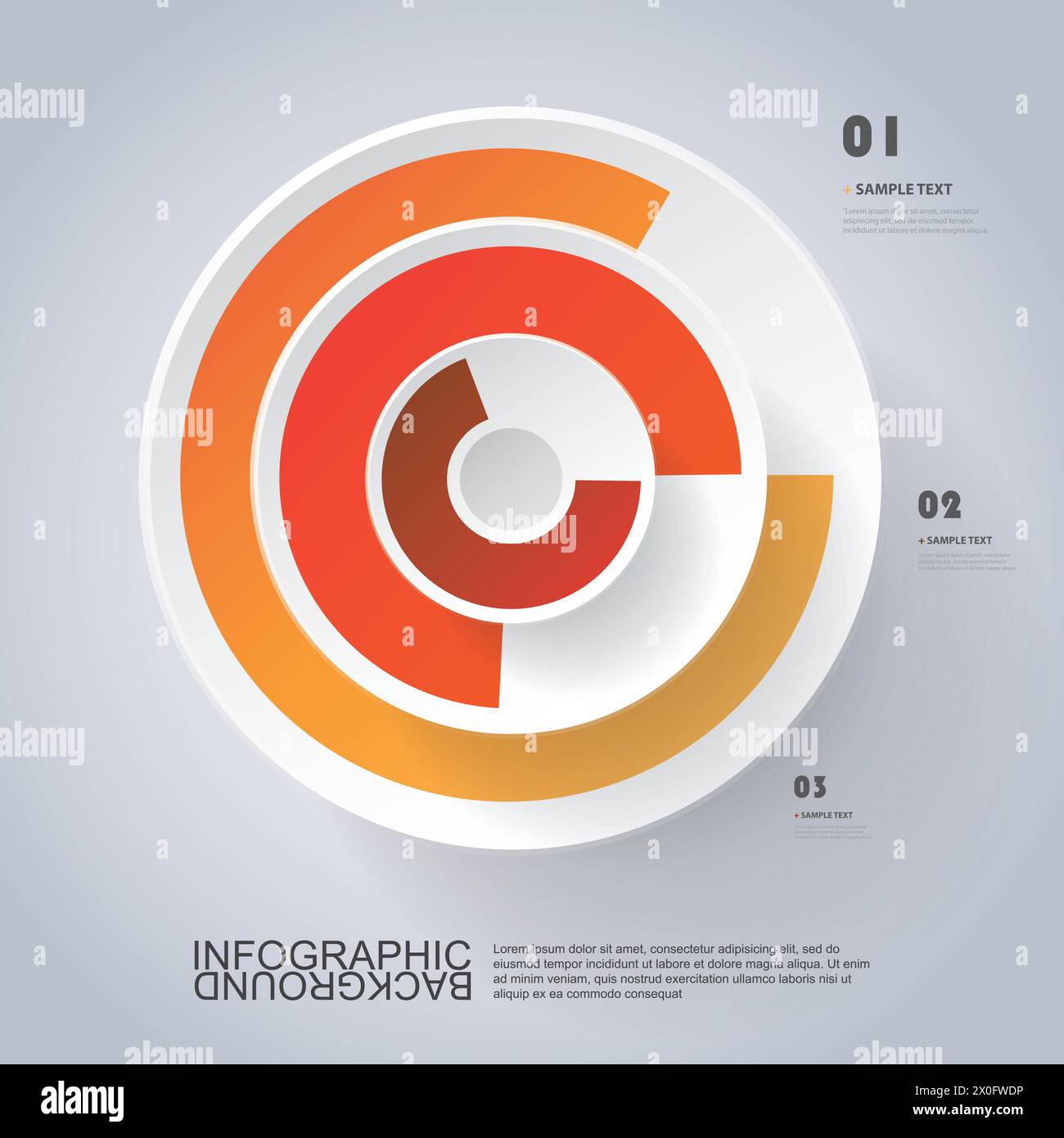 Colorful Circular Round Concentric 3D Shape - Red, Orange and Brown ...