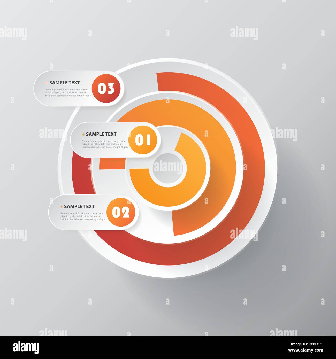 Colorful Circular Round Concentric 3D Shape - Red, Orange and Brown ...
