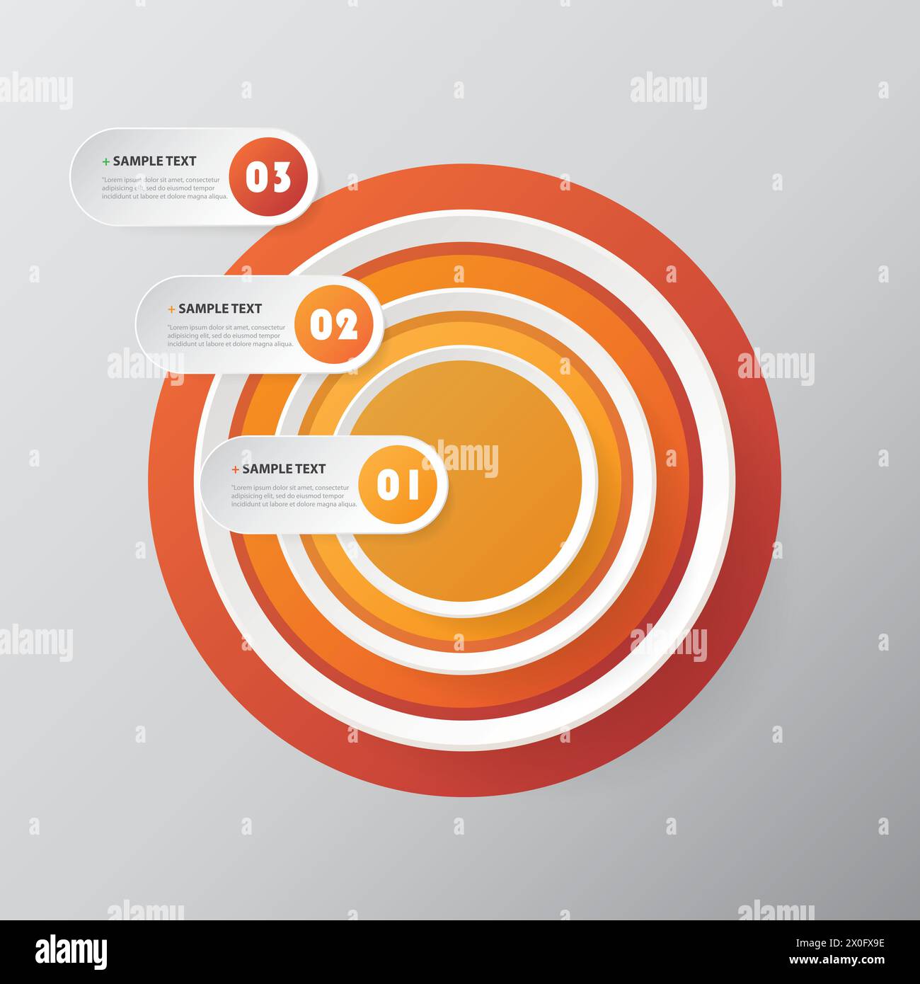 Colorful Circular Round Concentric 3D Shape - Red, Orange and Brown ...