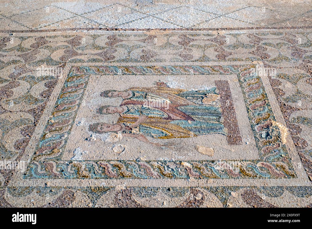 The Three Horae Mosaic. This central mosaic floor depicts the Three ...