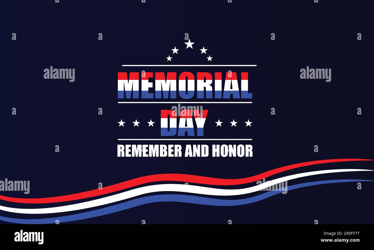 Honoring Our Heroes A Memorial Day Tribute with USA Flag Design Stock ...
