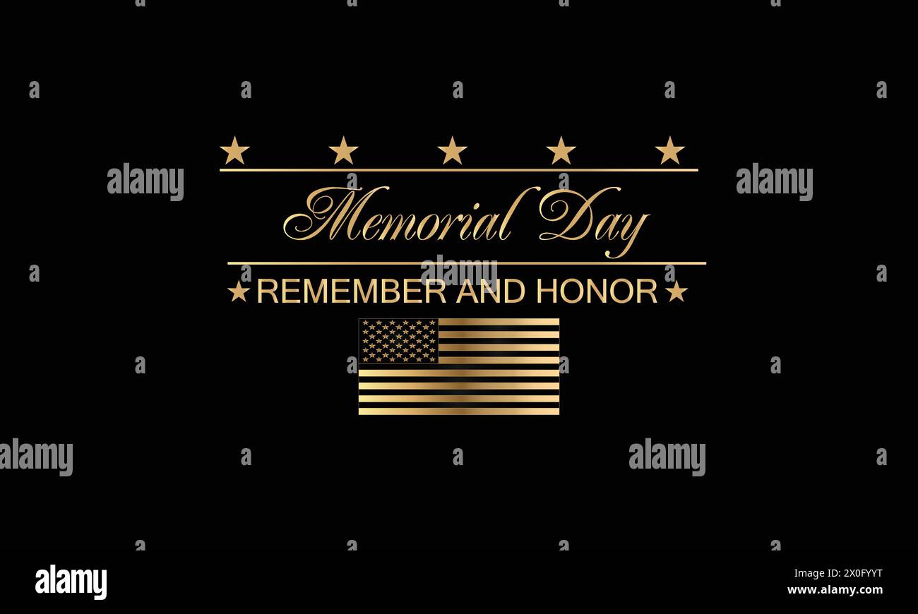 Honoring Our Heroes A Memorial Day Tribute with USA Flag Design Stock ...