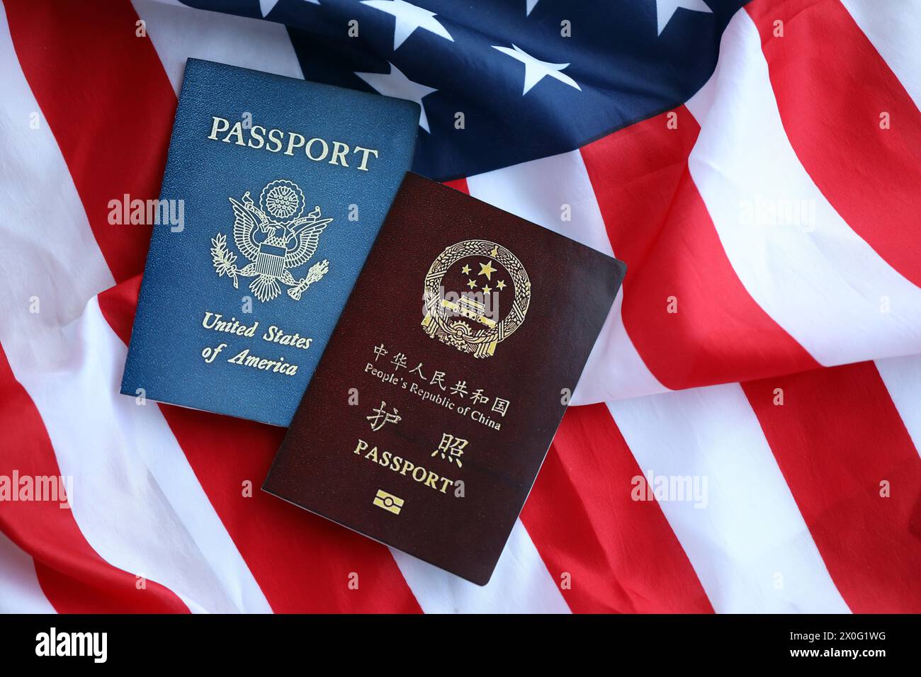 Passport of China Republic with US Passport on United States of America ...