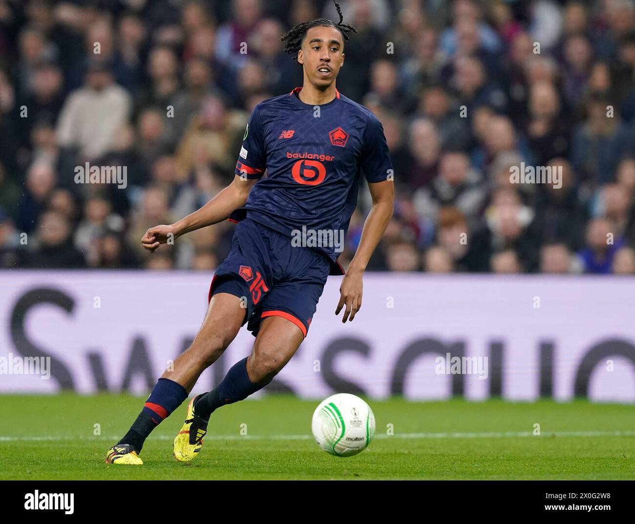 Birmingham, UK. 11th Apr, 2024. Leny Yoro of LOSC Lille during the UEFA Europa Conference League ...