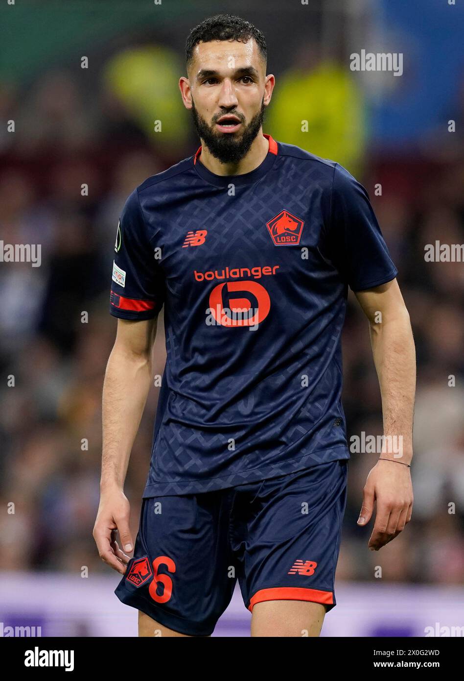 Birmingham, UK. 11th Apr, 2024. Nabil Bentaleb of LOSC Lille during the ...