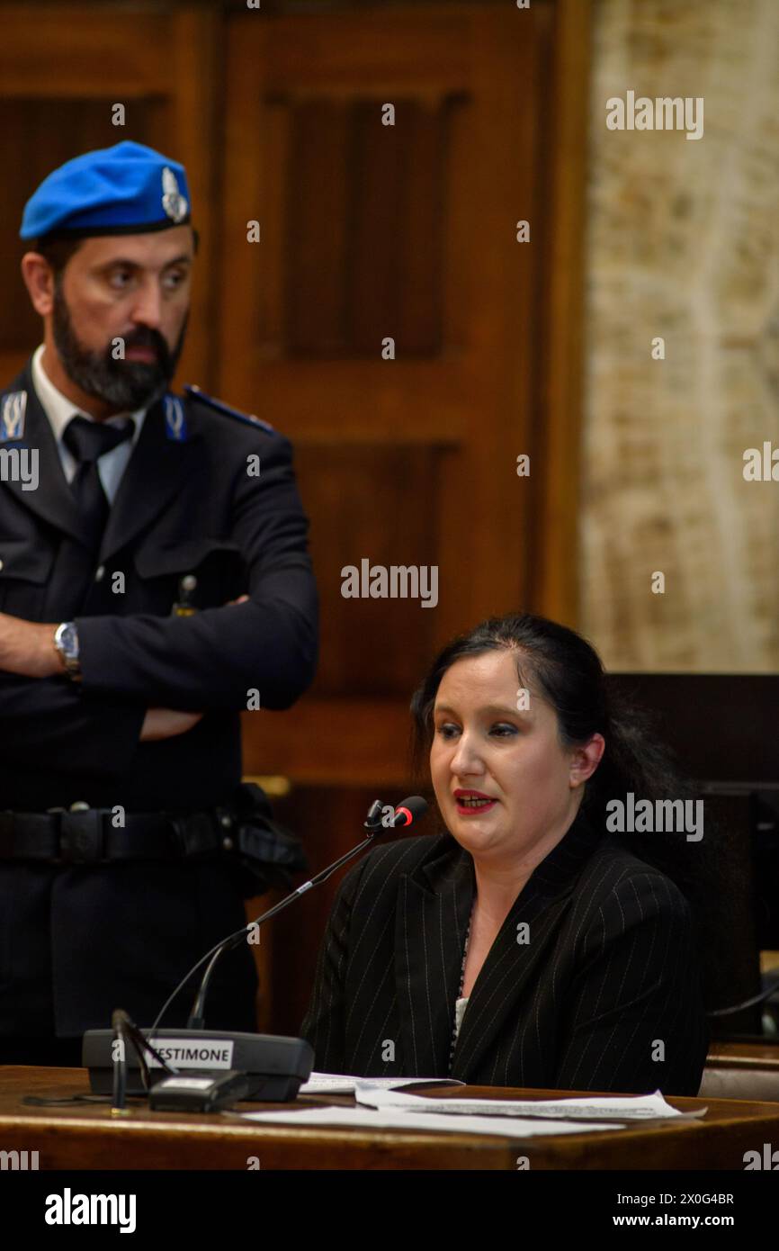 Milano, Italia. 12th Apr, 2024. Alessia Pifferi partecipa al processo a ...