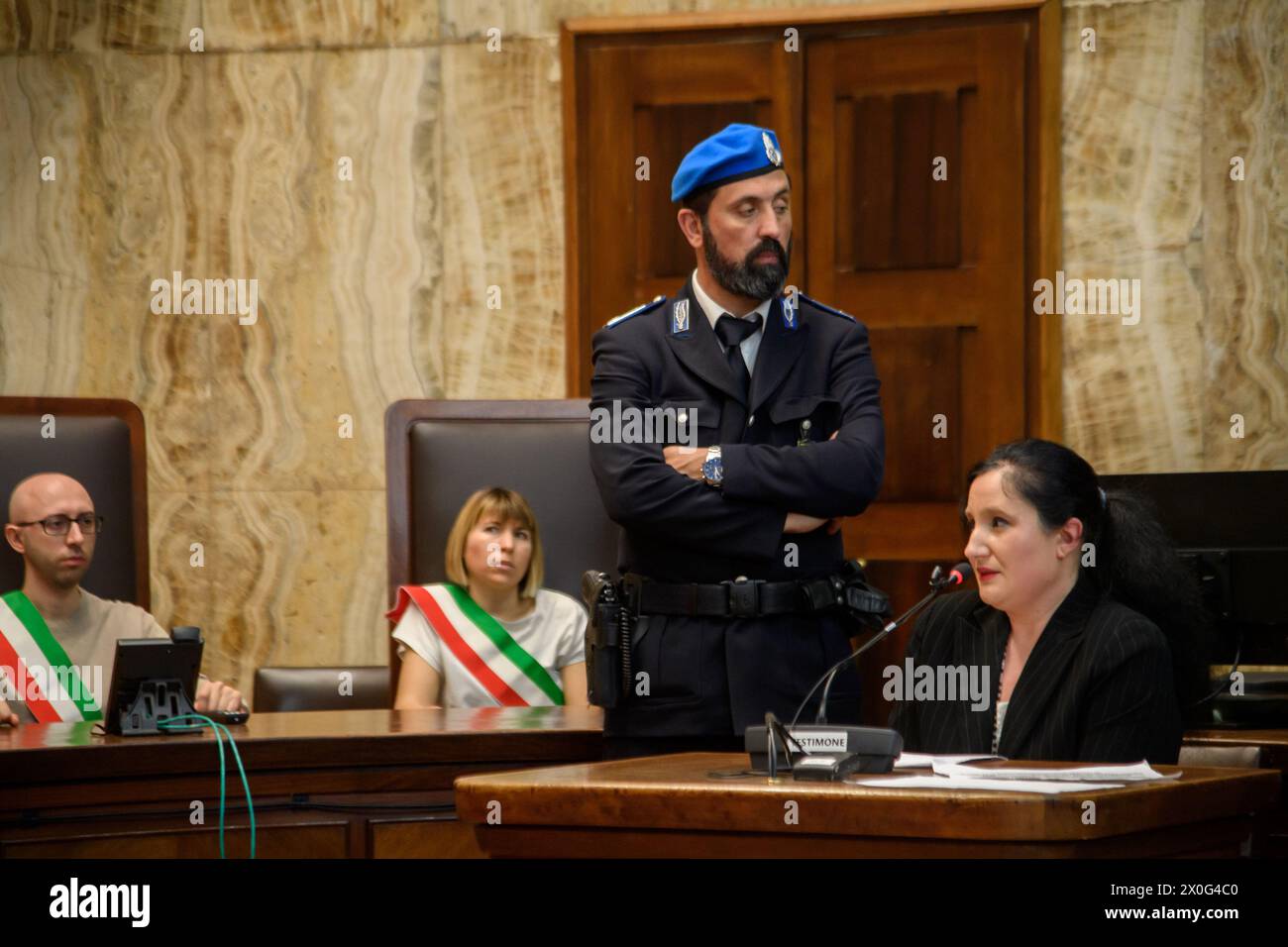 Milano, Italia. 12th Apr, 2024. Alessia Pifferi partecipa al processo a ...