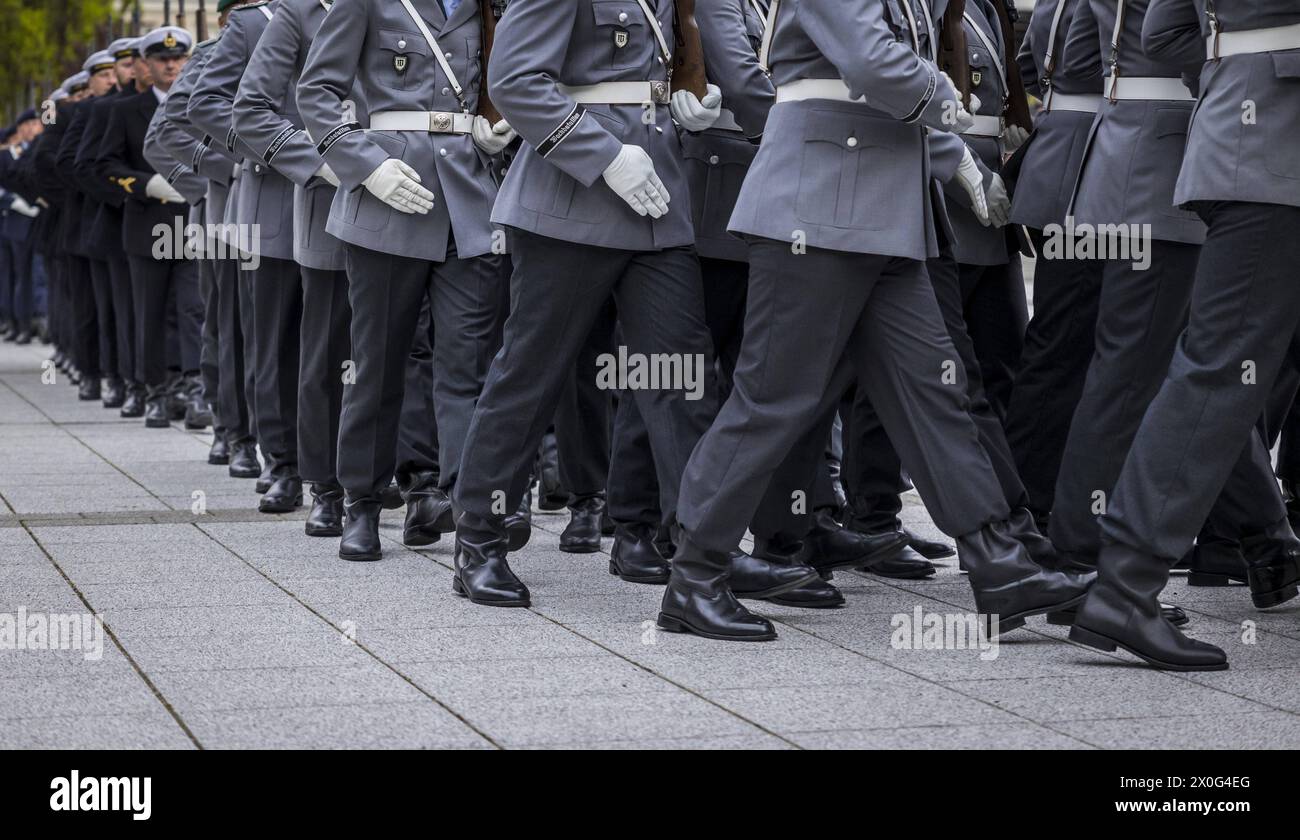 Wachbataillon der Bundeswehr wahrend des Abschlussappell im ...